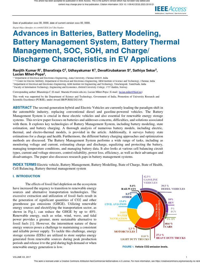 Advances in Batteries Battery Modeling Battery Management System ...