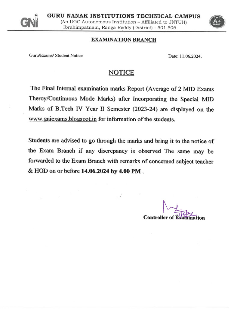 Student Notice 1 | PDF