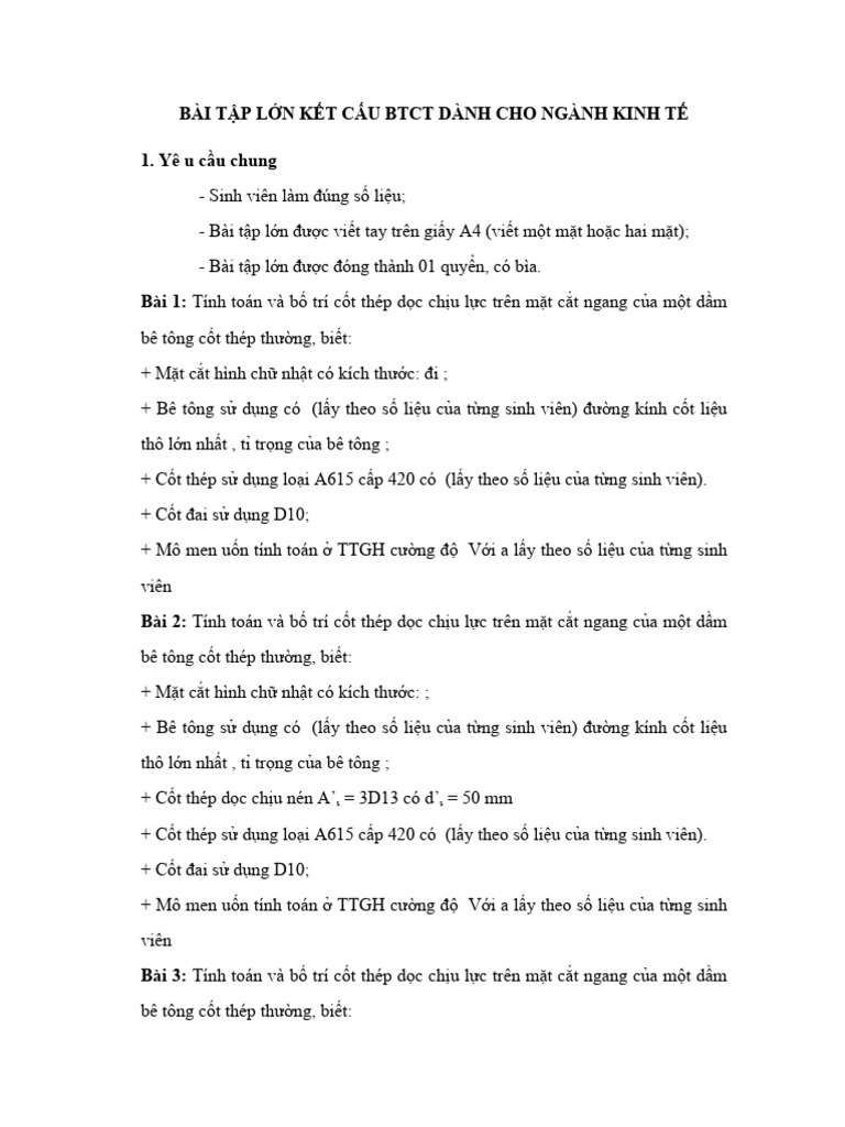 Bài Tập Lớn BTCT | PDF