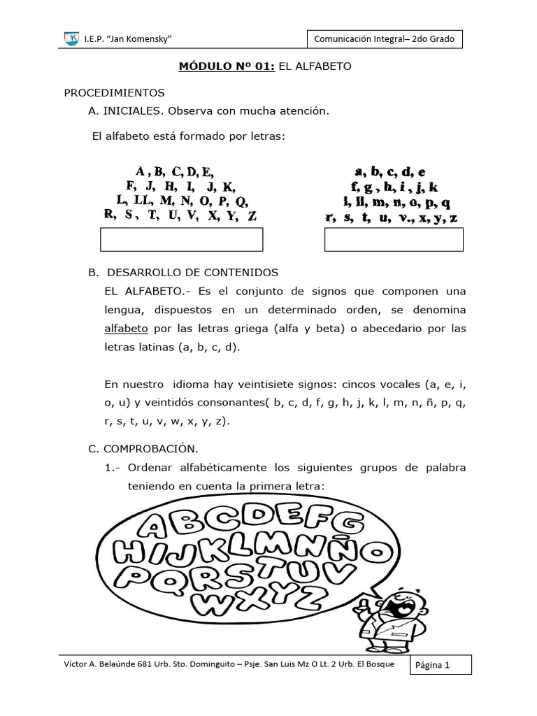 Comunicación - 2do Grado | PDF | Alfabeto | Lingüística