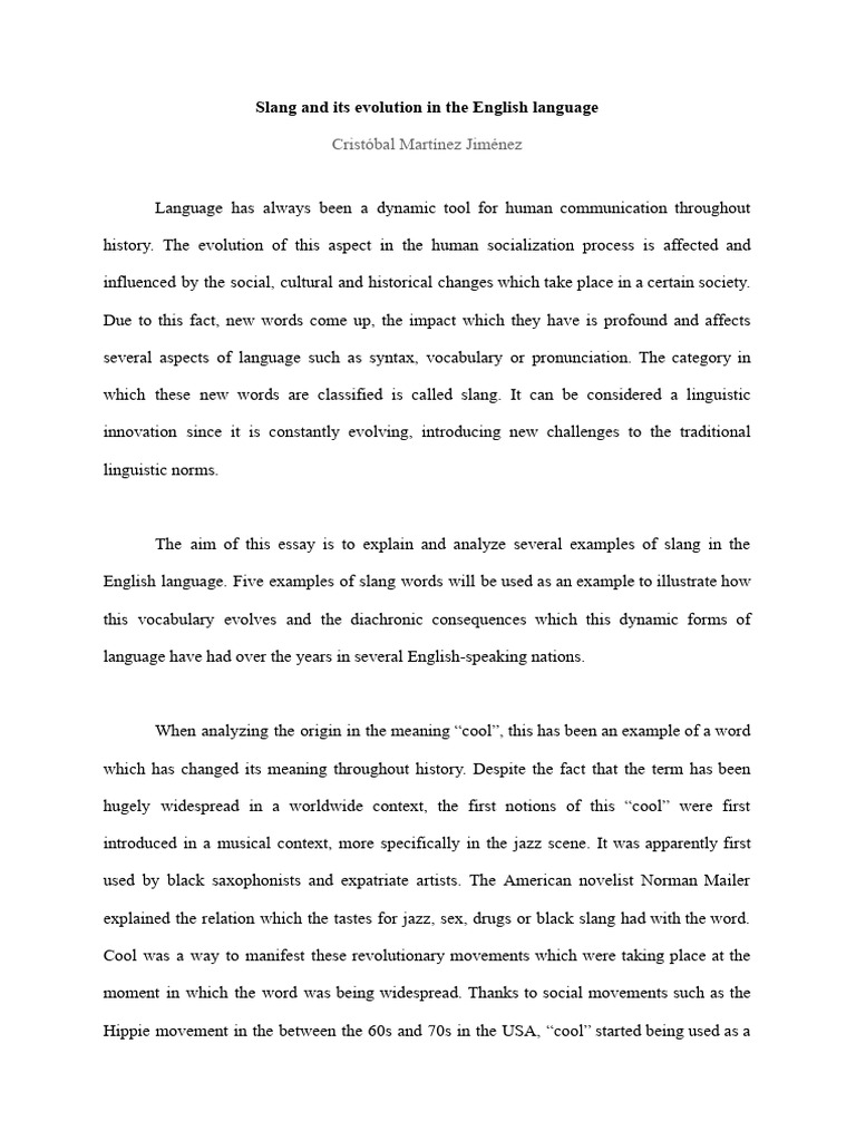 Evolution of English Slang | PDF | Slang | English Language