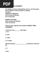 Gr6 - Subject Verb Agreement - Worksheet - 2024-25 | PDF | Language ...