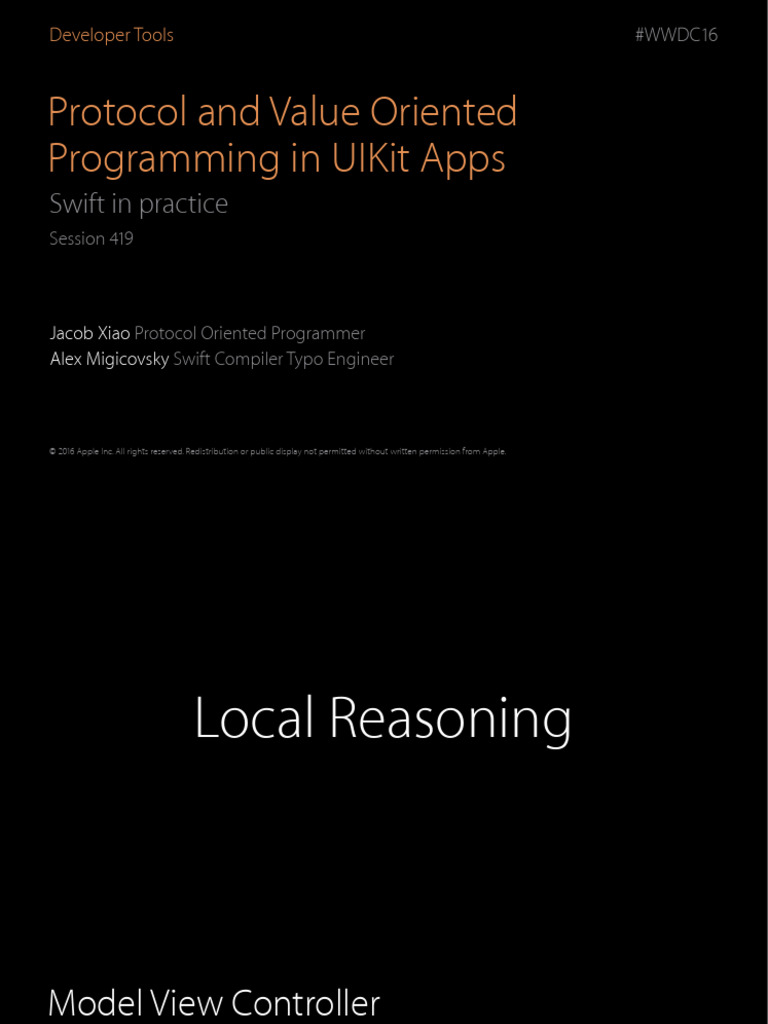 419 Protocol and Value Oriented Programming in Uikit Apps | PDF | Swift (Programming Language ...
