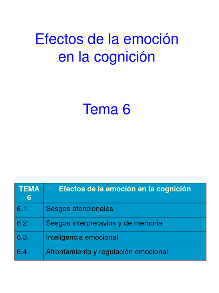 Tema 6 Intelg Emoc | PDF | Las emociones | Inteligencia