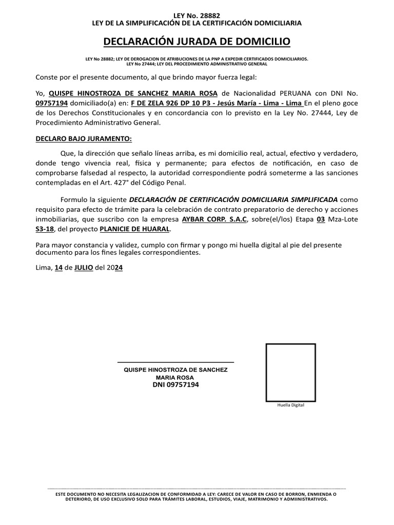 declaracion_jurada_2064843429 | PDF | Documento de identidad | Gobierno