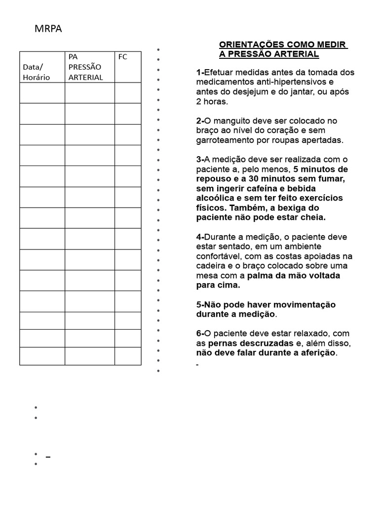 Medição da Pressão Arterial: Guia Prático | PDF