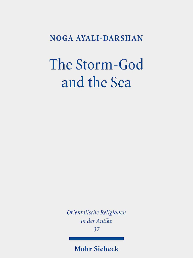 The Storm-God and The Sea The Origin, Versions, and Diffusion of A Myth ...