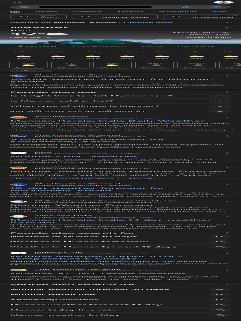 Munnar Weather - Google Search | PDF | Weather | Weather Forecasting