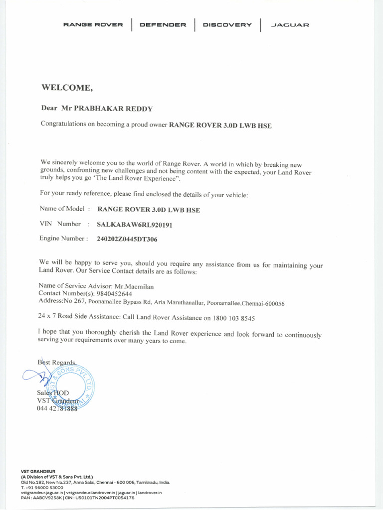 Range Rover Tax Invoice | PDF | Fee | Invoice