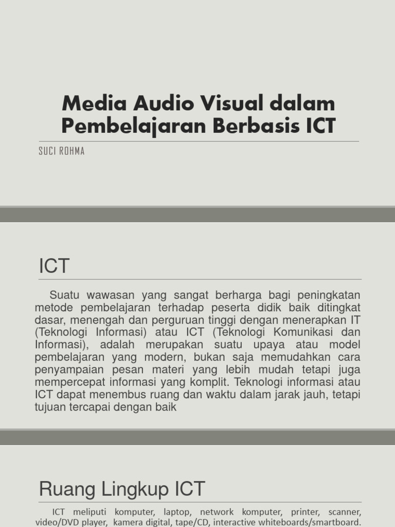 Media Audio Visual Dalam Pembelajaran Berbasis ICT | PDF