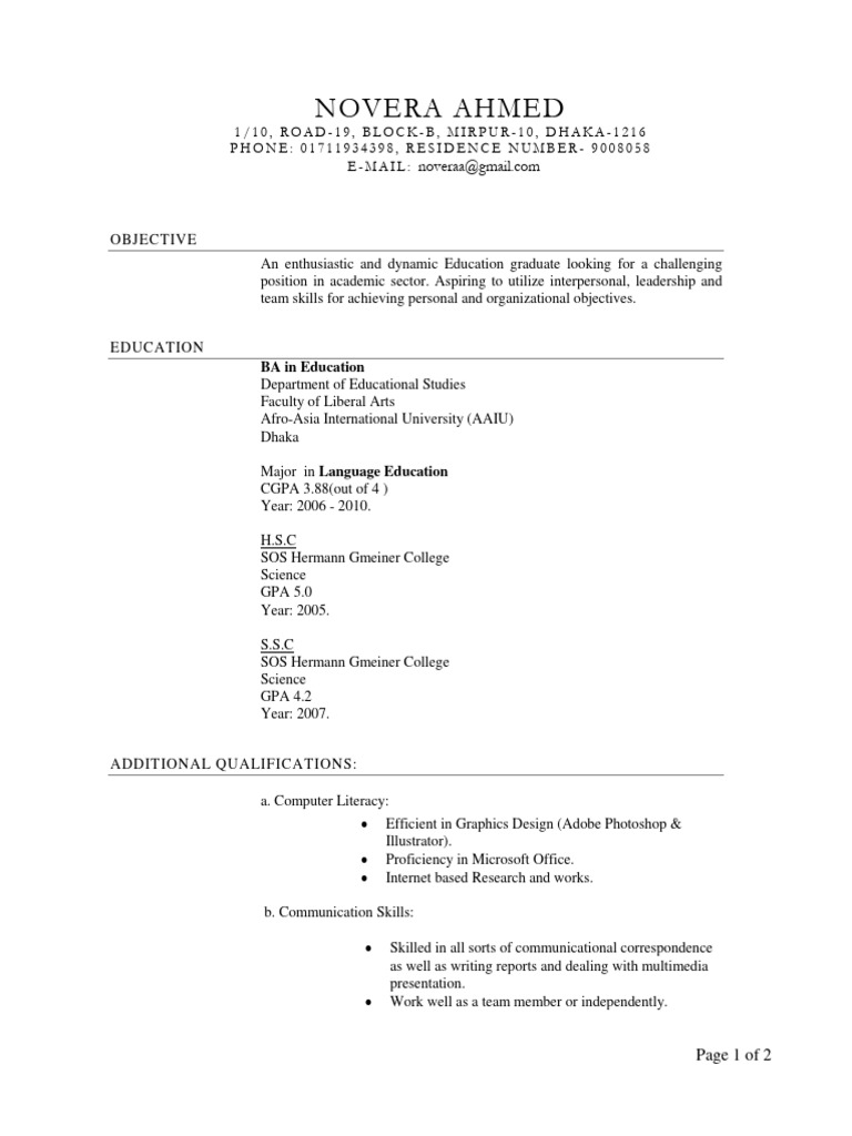 Sample CV 2 | PDF