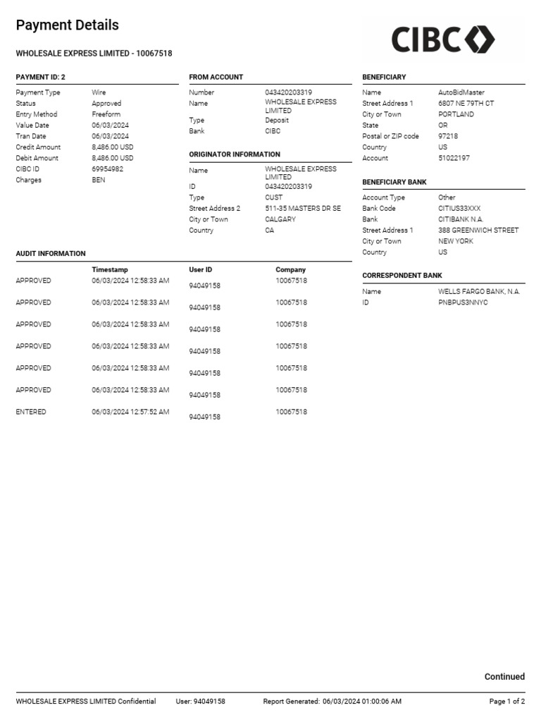 Payment Detail Report - 20240306010006 | PDF | Banks | Debit Card