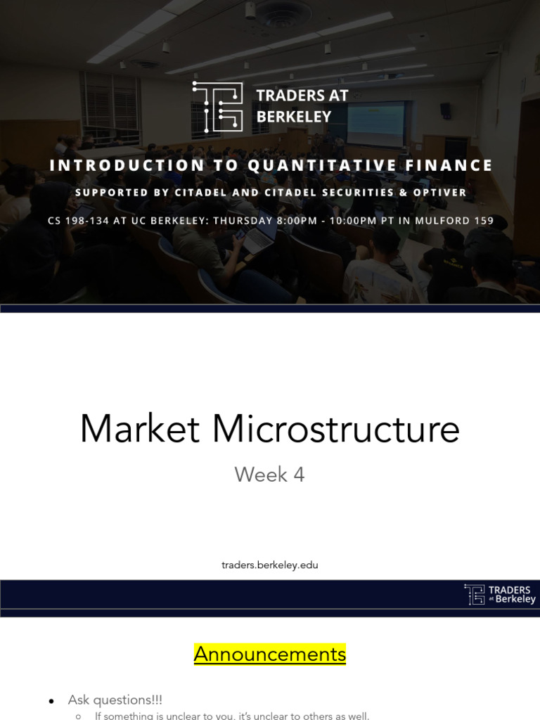 [4] Market MicroStructure | PDF | Order (Exchange) | Option (Finance)