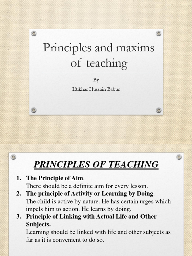 2-4-principles-and-maxims-of-teaching | PDF | Learning | Teachers