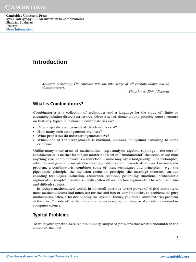 Shahriari 2022 Introduction | PDF | Combinatorics | Mathematics