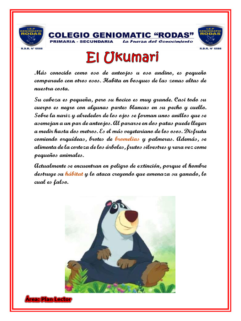 Plan Lector - El Ukumari | PDF