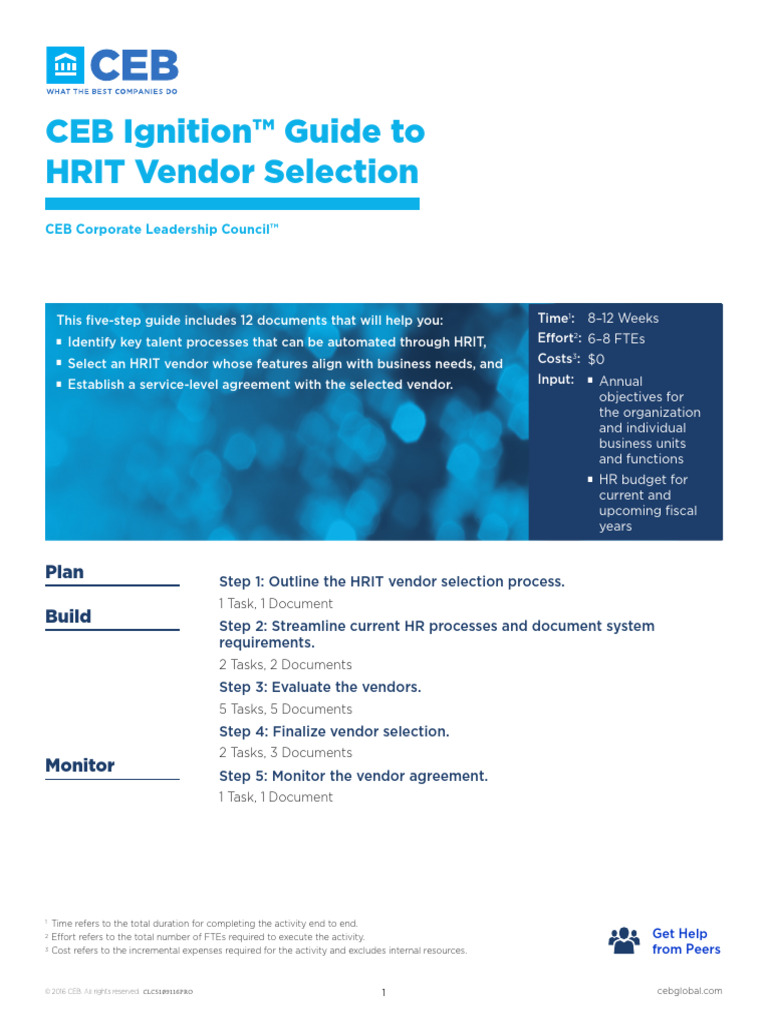 CEB Ignition Guide to HRIT Vendor Selection | Download Free PDF ...