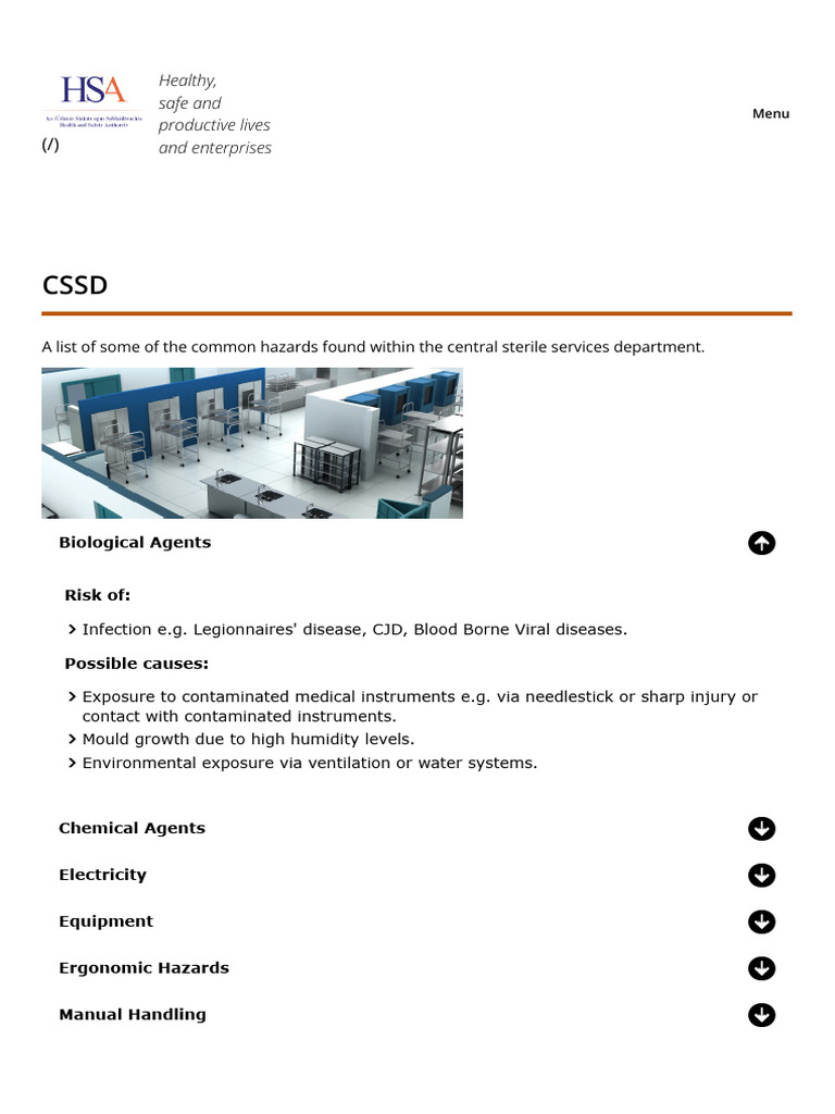 CSSD - Health and Safety Authority | PDF | Hazards | Occupational Stress