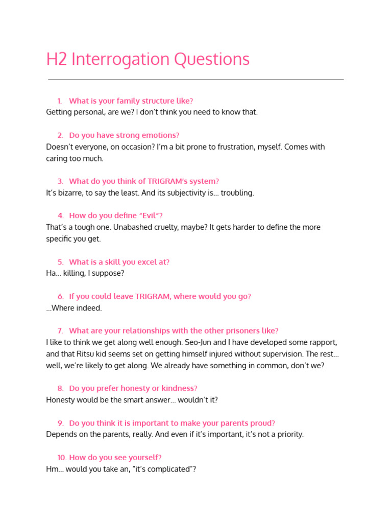 Barbara Trial 1 Interrogation Questions | PDF