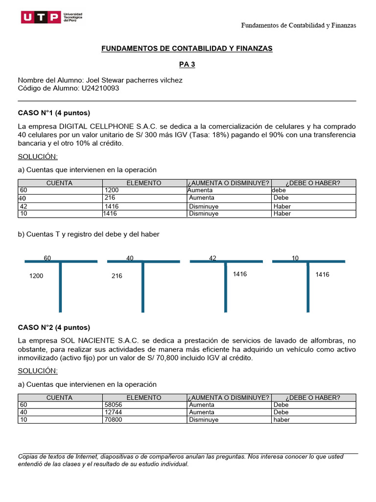 Joelpacherresvilchez PA3 | PDF | Economias | Dinero