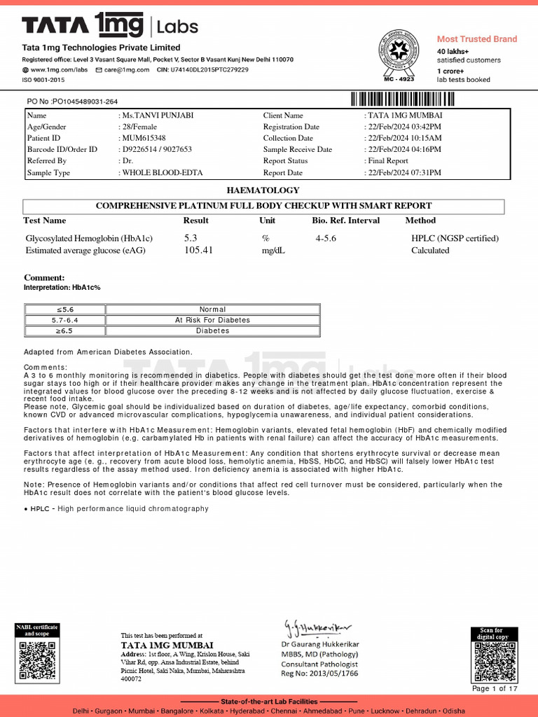 Comprehensive Body Lab Report | PDF | Low Density Lipoprotein | High ...