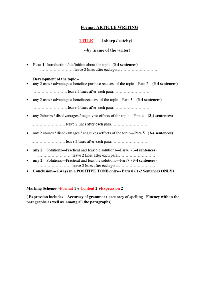 Format - Article Writing | PDF | Computers | History