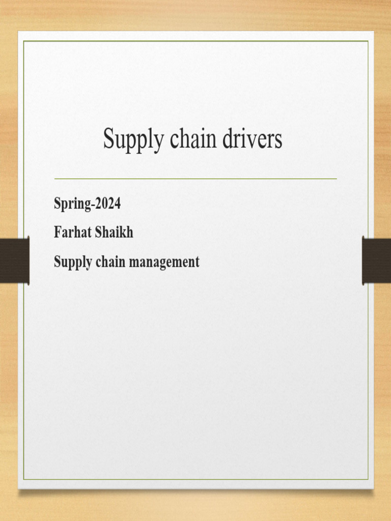 SCM Drivers | PDF | Pricing | Supply Chain