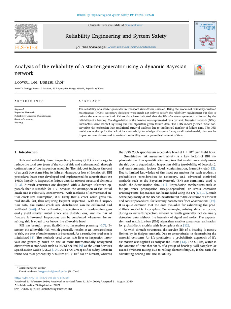 AI-2020-Lee-Analysis of The Reliability | PDF | Reliability Engineering | Bayesian Network