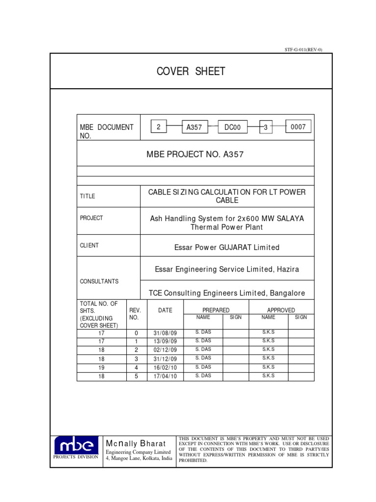 LT Cable Sizing | PDF | Electrical Resistance And Conductance ...