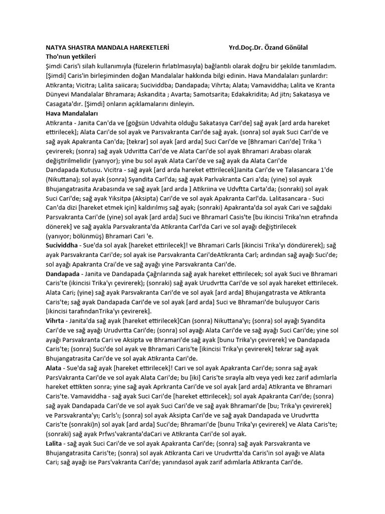 12tiyatroda Natya Shastra Mandala Hareketl | PDF