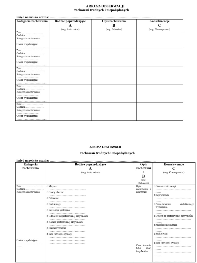 ABC Arkusz-Zachowan-Trudnych-1 | PDF