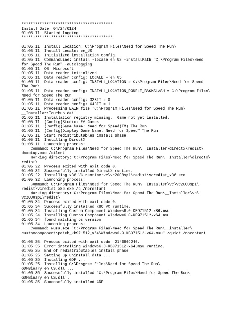InstallLog For Nfs Run | PDF | Windows Registry | Microsoft Software