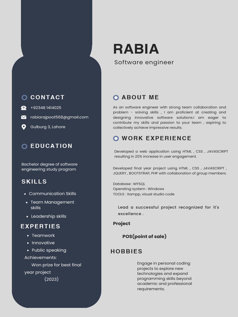 Rabia's Resume-1 | PDF | Computers