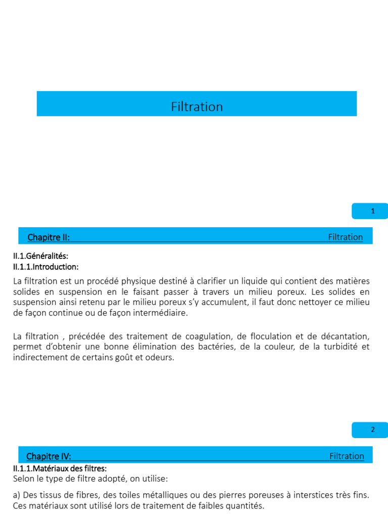 4 Cours Filtration-1 | PDF | Filtration
