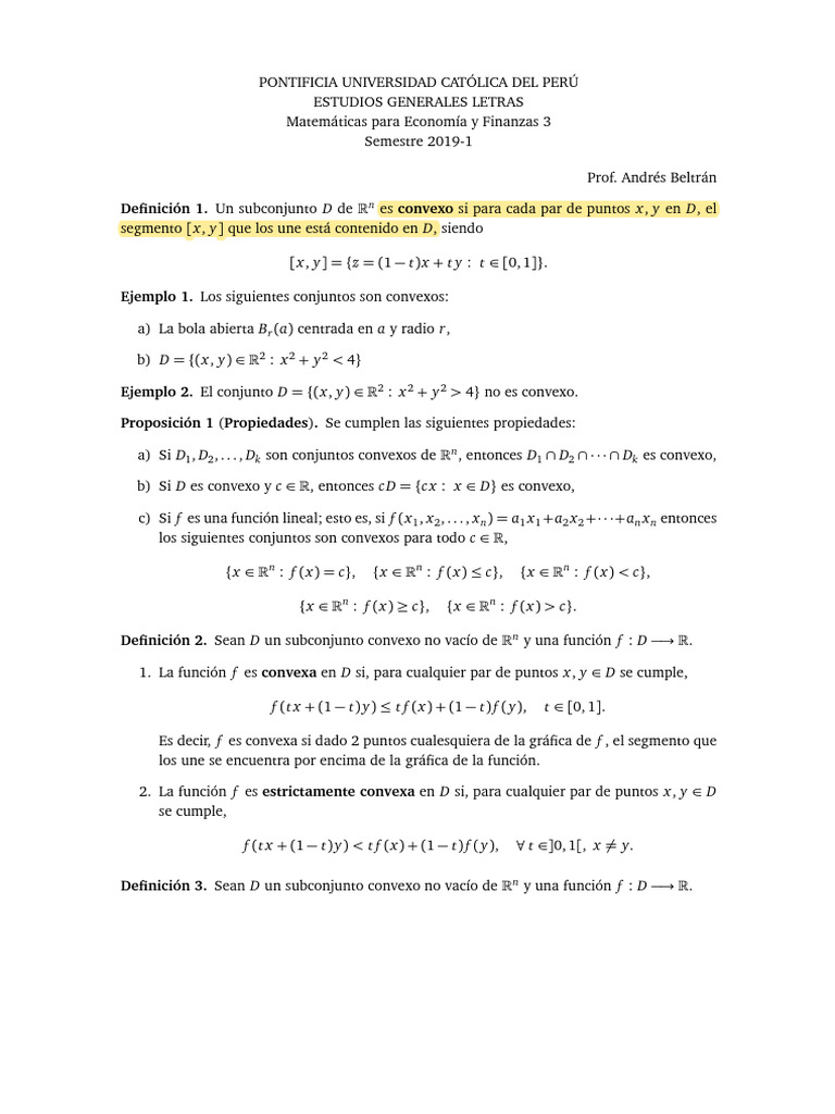 Convexidad Concavidad | PDF | Conjunto convexo | Función (Matemáticas)