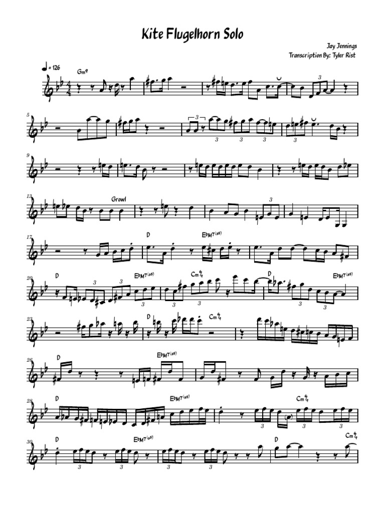Kite Flugelhorn Solo - Jay Jennings 2 | PDF