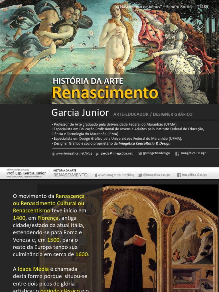 Arte Renascentista - Prof. Garcia Junior | PDF | Renascimento | Leonardo da Vinci