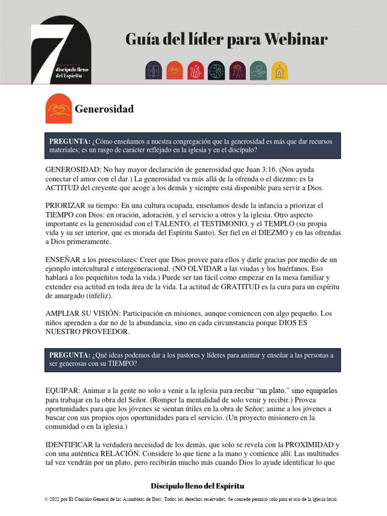 Guia del lider para Webinar - Generosidad | PDF | Iglesia cristiana ... Guia del lider para Webinar - Generosidad | PDF | Iglesia cristiana ...
