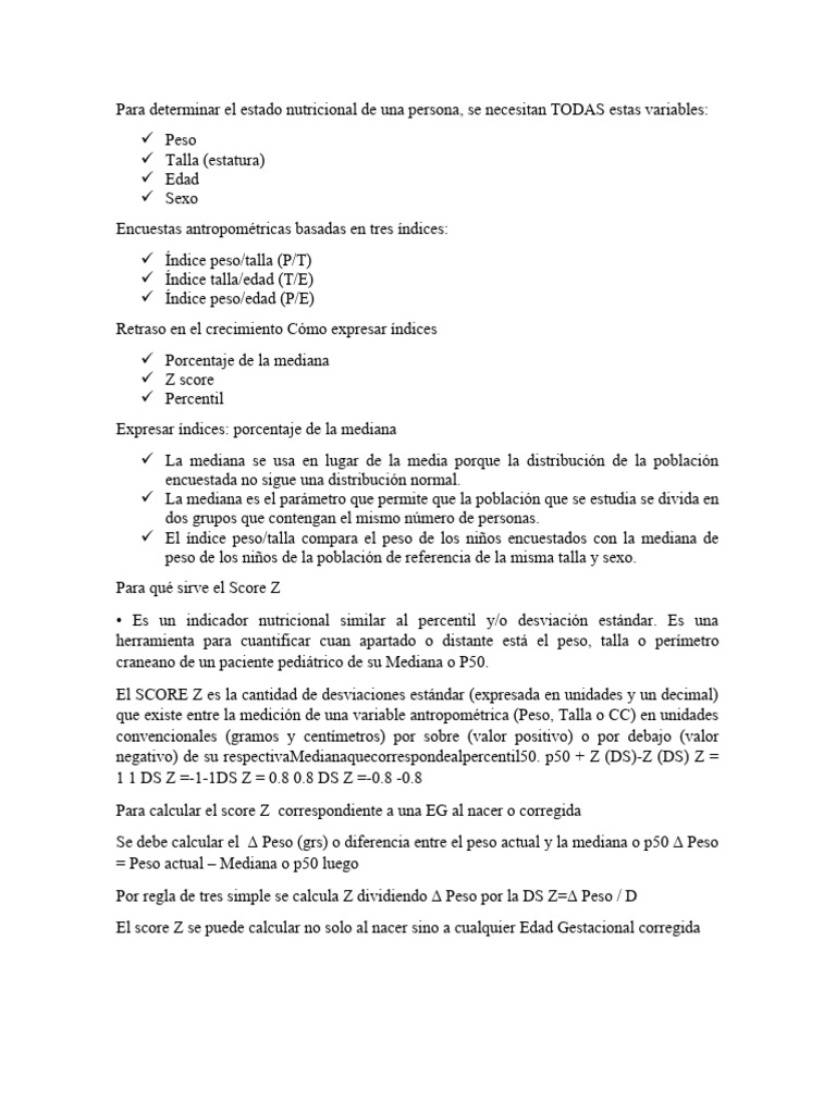 Z-Score Norka | PDF | Índice de masa corporal | Desviación Estándar