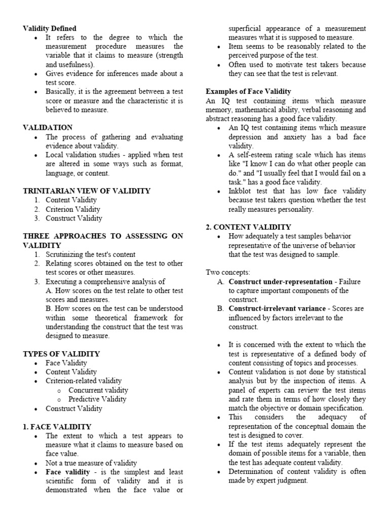 Validity 2 Pdf Validity Statistics Psychometrics 2116