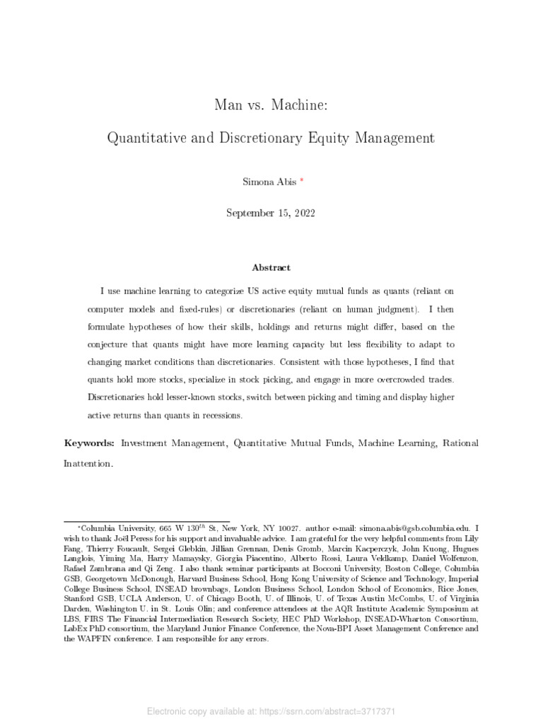 Man Vs Machine | PDF | Sampling (Statistics) | Exchange Traded Fund Man Vs Machine | PDF | Sampling (Statistics) | Exchange Traded Fund