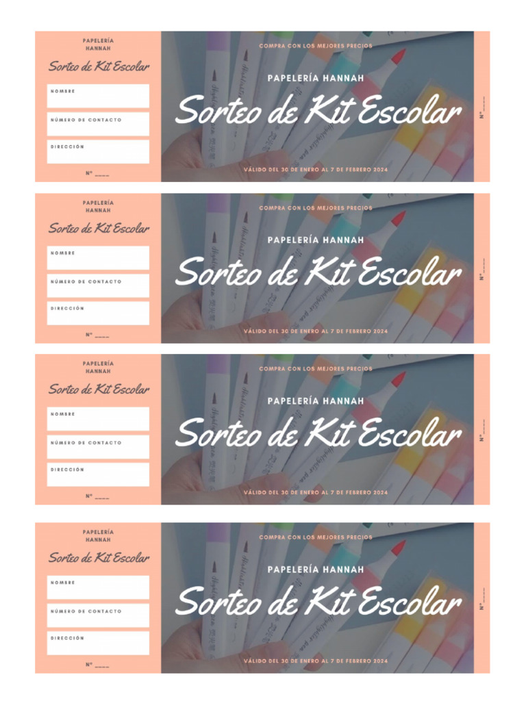 Ejemplo de Boletos para Rifa | PDF