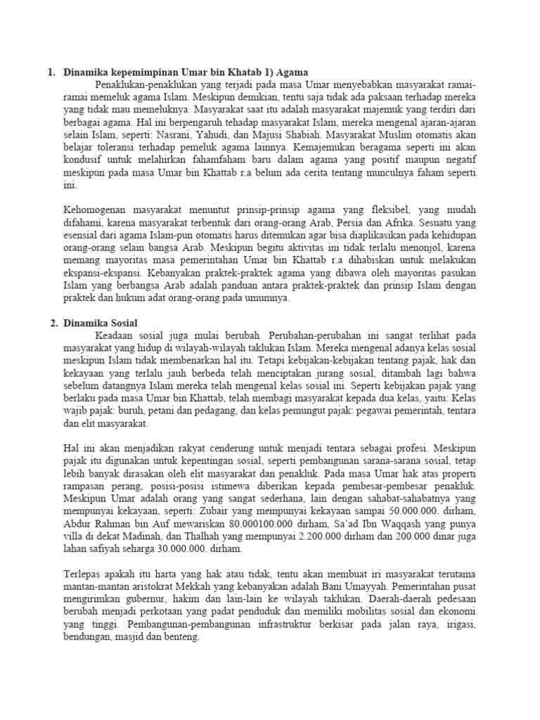 Dinamika Kepemimpinan Umar Bin Khattab Pdf