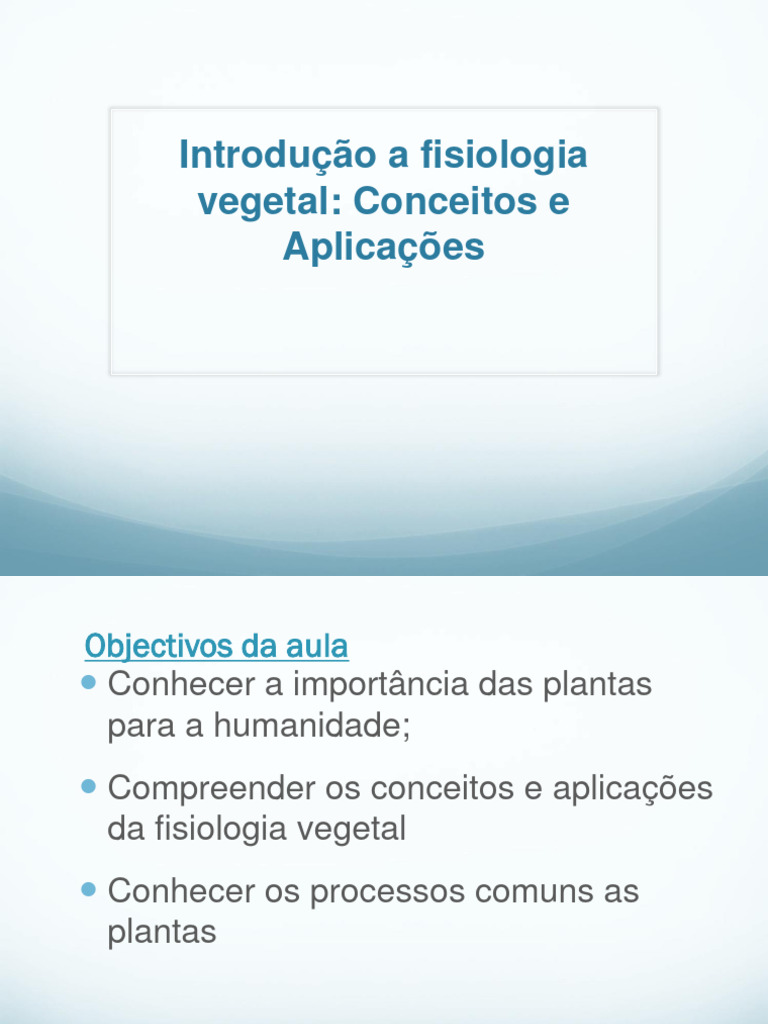 FV Aula1 Introducao - 2024 | PDF | Plantas | Agricultura