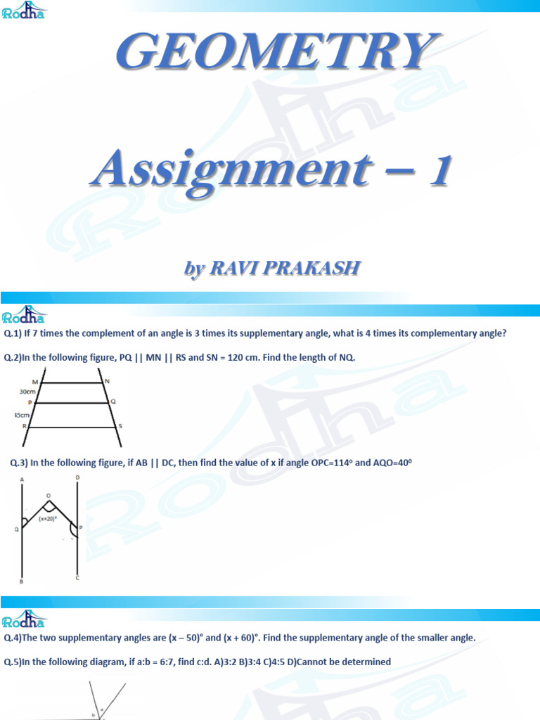 Geometry-1 (Assignment) | Download Free PDF | Area | Triangle