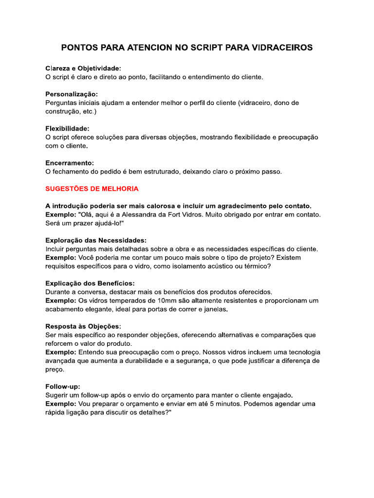 Pontos para Atencion No Script para Reforma de Casa | PDF