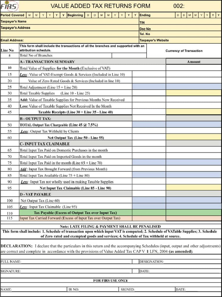 VAT-FORM-2.0 | PDF | Value Added Tax | Taxes
