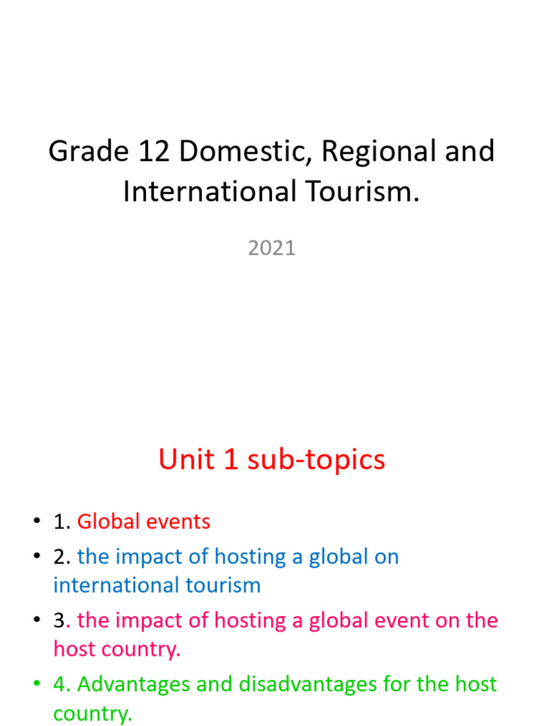 Global Events and Their Tourism Impact | PDF | Economies