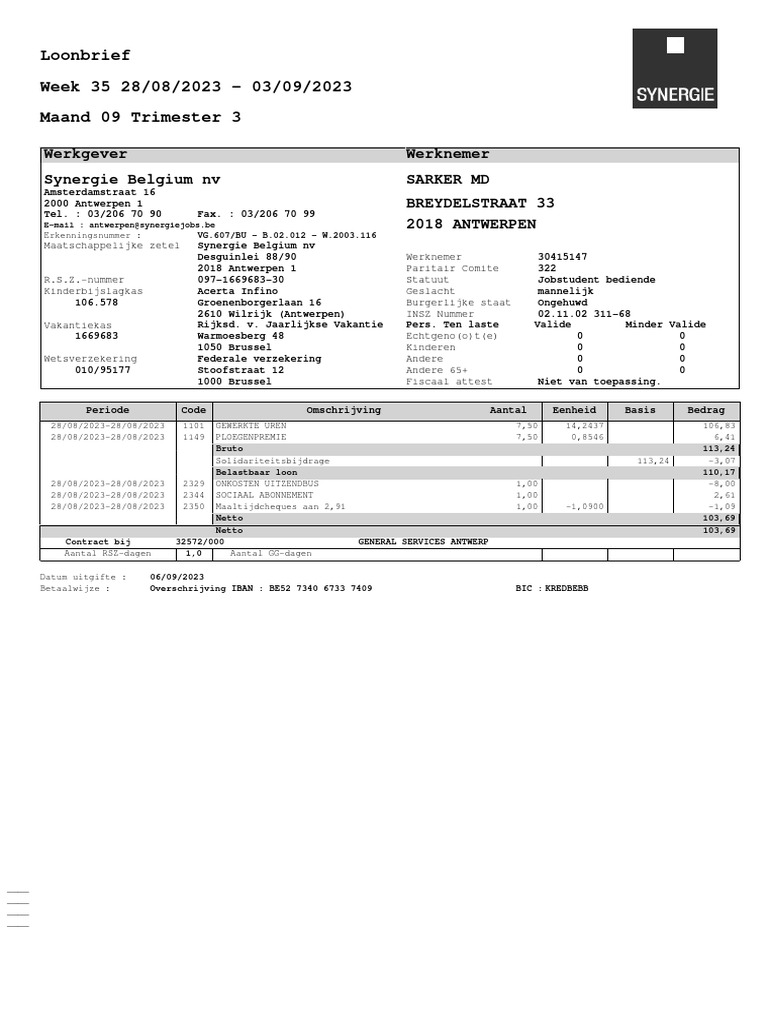 Payslip_20230906_16315028_30415147_1001000_20230391670_00_0 | PDF