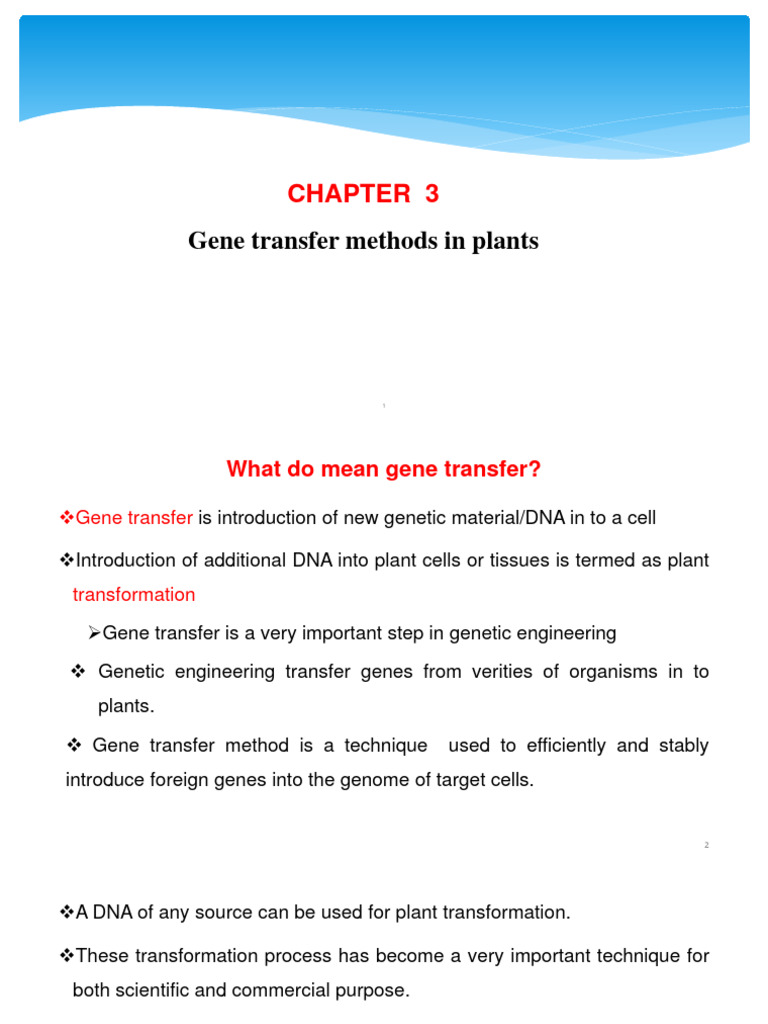 Plant Biotech Chapter3 | PDF | Transformation (Genetics) | Vector ...